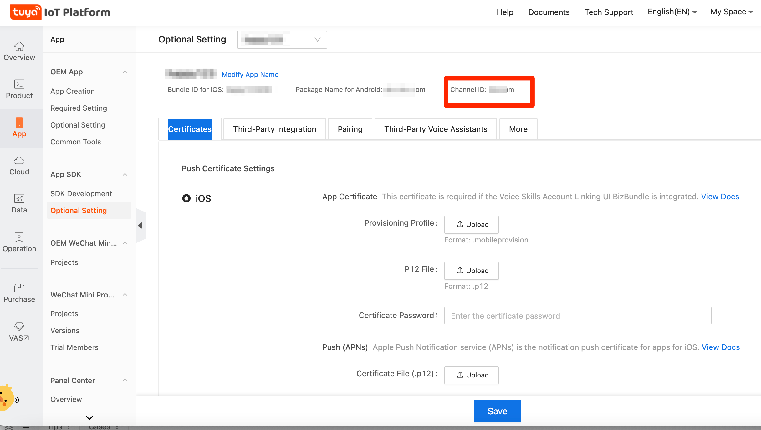 Integrate OPPO PUSH-Smart App SDK-Tuya Developer