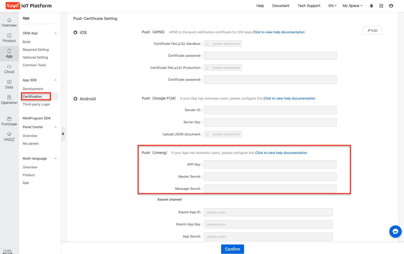 Integrate Umeng-Smart App SDK-Tuya Developer